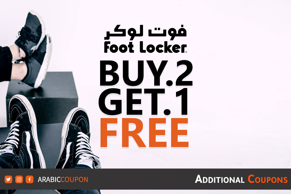 Shop online with BUY 2 GET 1 FREE deal from Foot Locker Qatar
